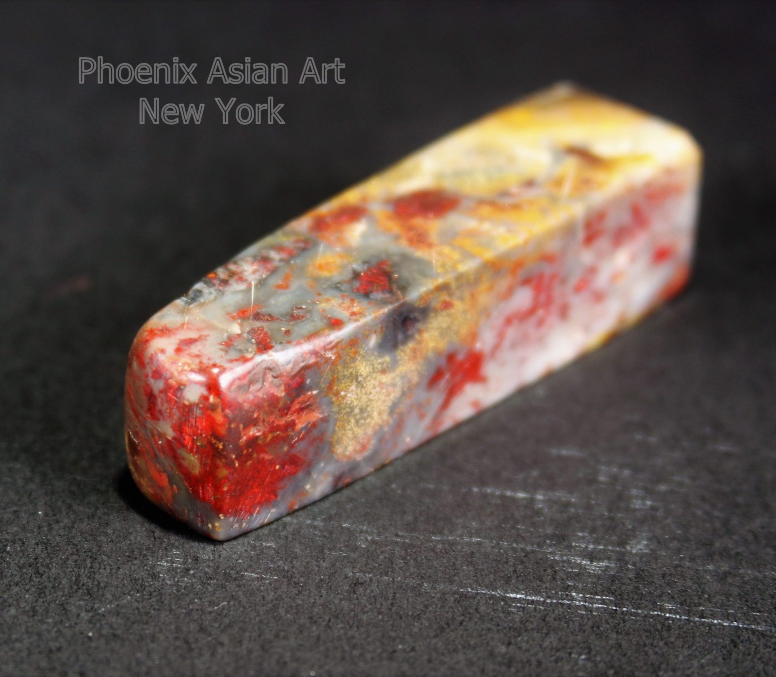 Chinese Changhua Chicken Blood Seal Stone (Liu Guan Zhang) 昌化鸡血石 （刘关张 ...